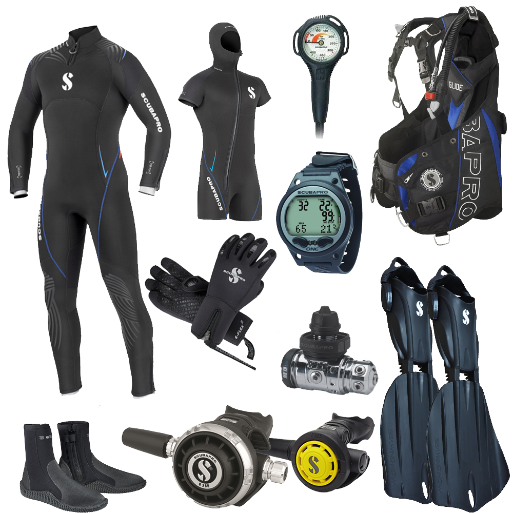 Vinter sett med menn - Totalt sett med dykking utstyr fra dykking 2000