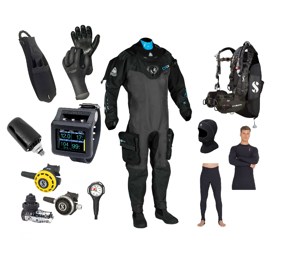 Complete Polar set for diving in Denmark all year round.